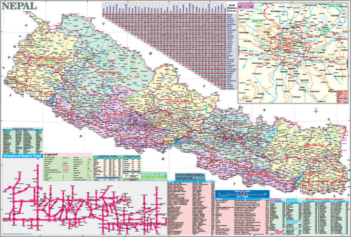 Nepal Map - Both Side Printed - Size 73/51 cm | Daraz.com.np