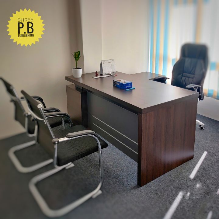 Home/Office 1.6m Modern Executive Desk with Side Cabinet-MDF Board ...