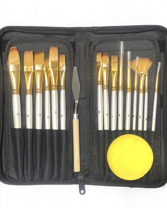 Paint Brushes With Spackle & Sponge Set of 15 | Daraz.com.np
