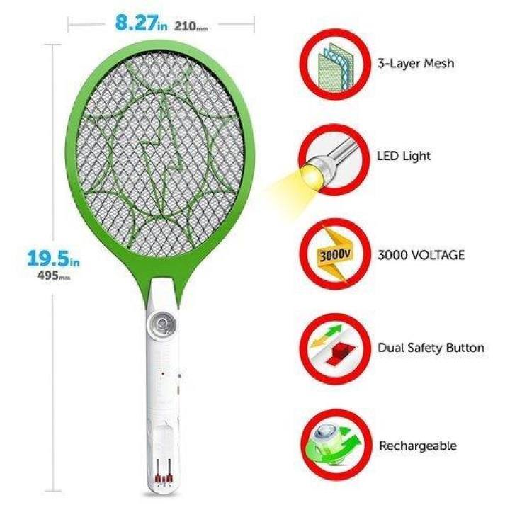 Rechargeable Mosquito Killer Bat With LED Light Original | Daraz.com.np