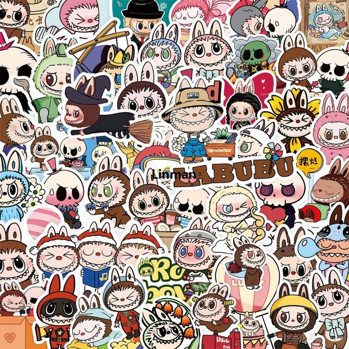 Linman 10/30/50/100pcs Cute Cartoon LABUBU Stickers Kawaii Doll ...
