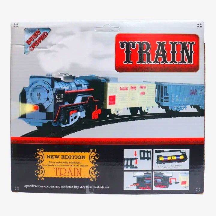 MetroSpeed Battery Train Toy Set – 13-Piece Railway Kit with Engine ...
