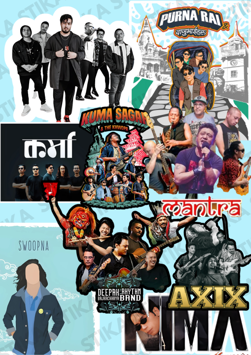 Nepali Band Stickers Pack of 25 – Waterproof for Laptop, Guitar, Bike ...