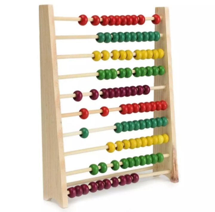 100 Beads Wooden Abacus Counting Number Preschool Kid Math Learning ...