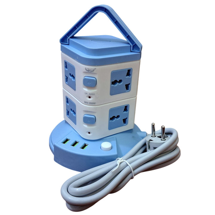 Lucky Hawk LH-A02U Anti-Static 2.1A Overload Protector 2 Layer Multi ...