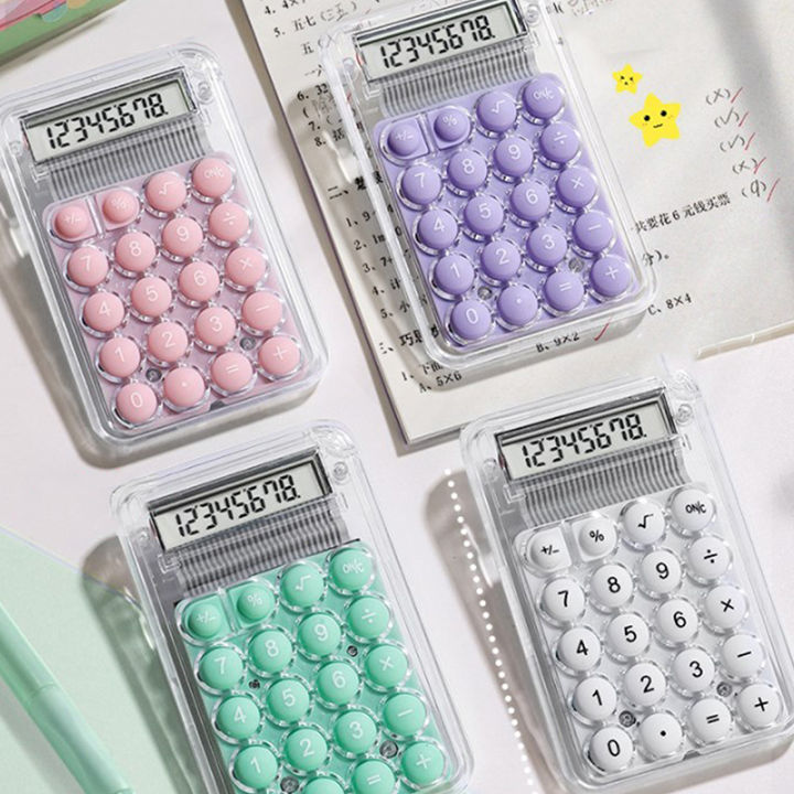 Widescreen Mini Calculator Students Portable Transparent Electronic ...