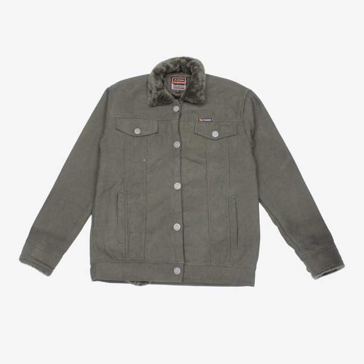 Green Corduroy Inside Fur Jacket For Men | Daraz.com.np