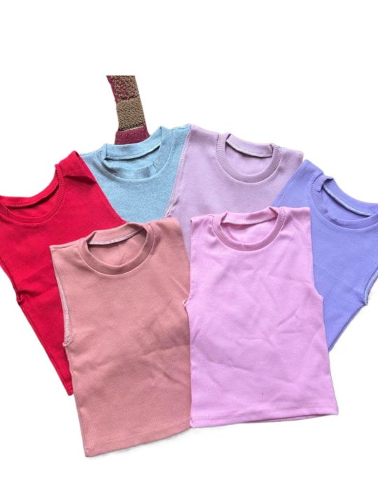 Women's round Neck Crop Cami Top Sleeveless Casual Solid Color ...