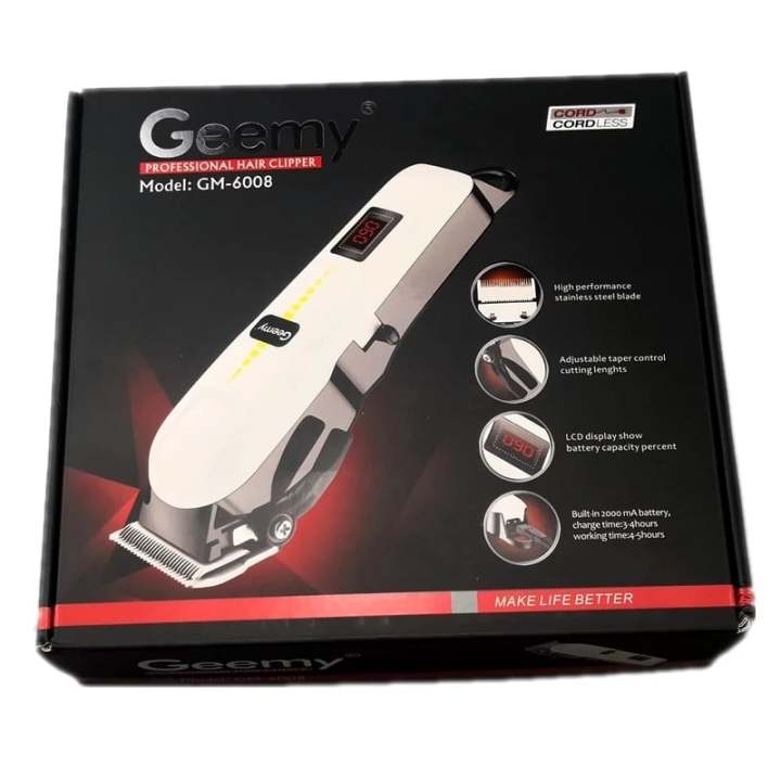 Geemy Professional Hair Clipper, Rechargeable Hair Cutting Machine ...
