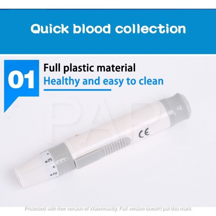 Painless Lancing Device Glucometer / Blood Testing Pen + 10 Lancets ...