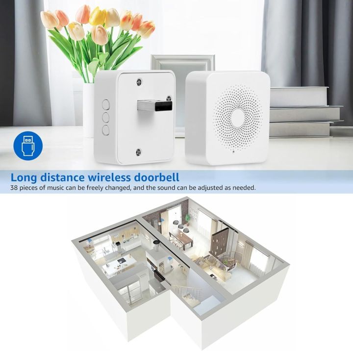 JMARY MF-5 Smart Wireless Video Doorbell with HD Camera & Chime | Wi-Fi ...