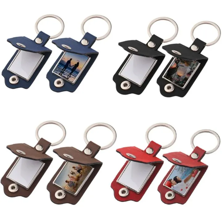 Picture Custom Keychain DIY Photo Keyring PU Photo Frame Key Chains ...