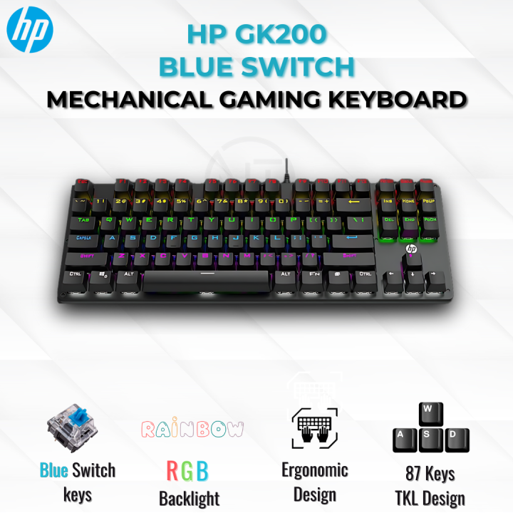 HP GK200 80% Blue Switch Rainbow RGB Mechanical Gaming Keyboard | Daraz ...