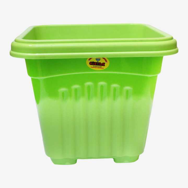 Gem Plasticware Green Square Shaped Flower Pot /Gamala 10" (5008 ...
