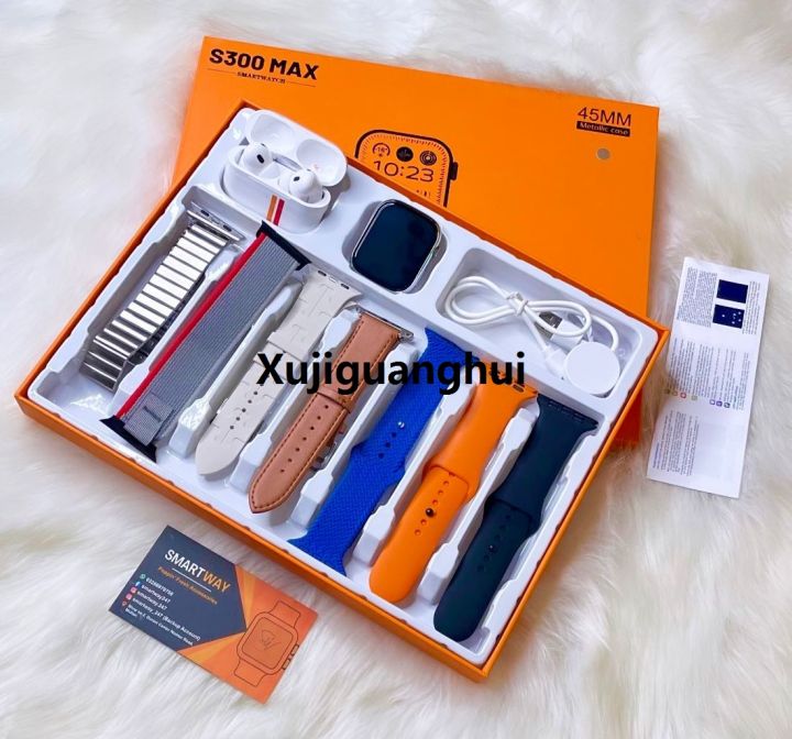 Xujiguanghui S300 Max smartwatch with Earpods 7 straps 45mm Dial series ...