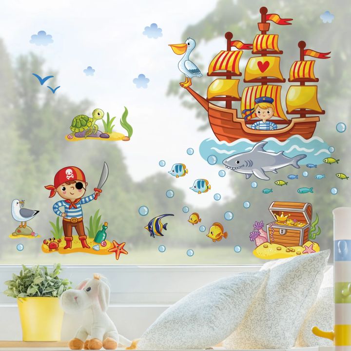 Artsy Home Underwater World Pirates Set Sticker for Window | Daraz.com.np