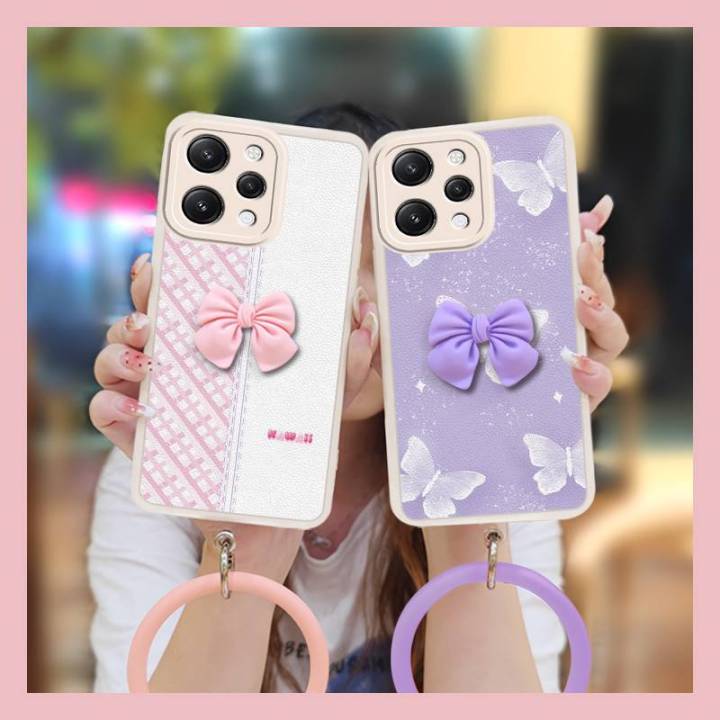 Skin-friendly feel bowknot Phone Case For Redmi12 4G Waterproof Solid ...