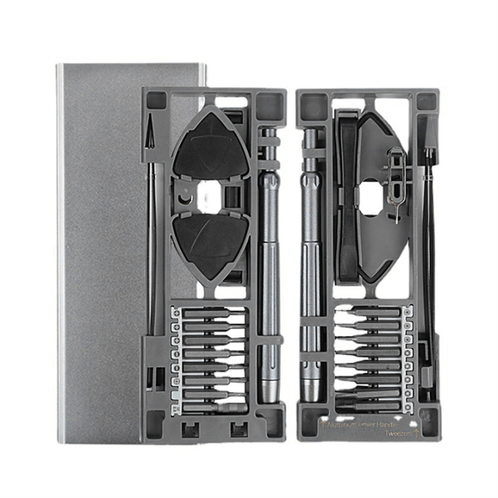 24-In-1 Precision Screwdriver Set Aluminum Alloy Multifunctional Silver ...