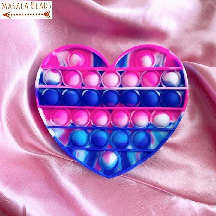 Masala Beads Pop It Simple Dimple Push Pop Bubble TikTok Silicone Anti Stress Square Shape ...