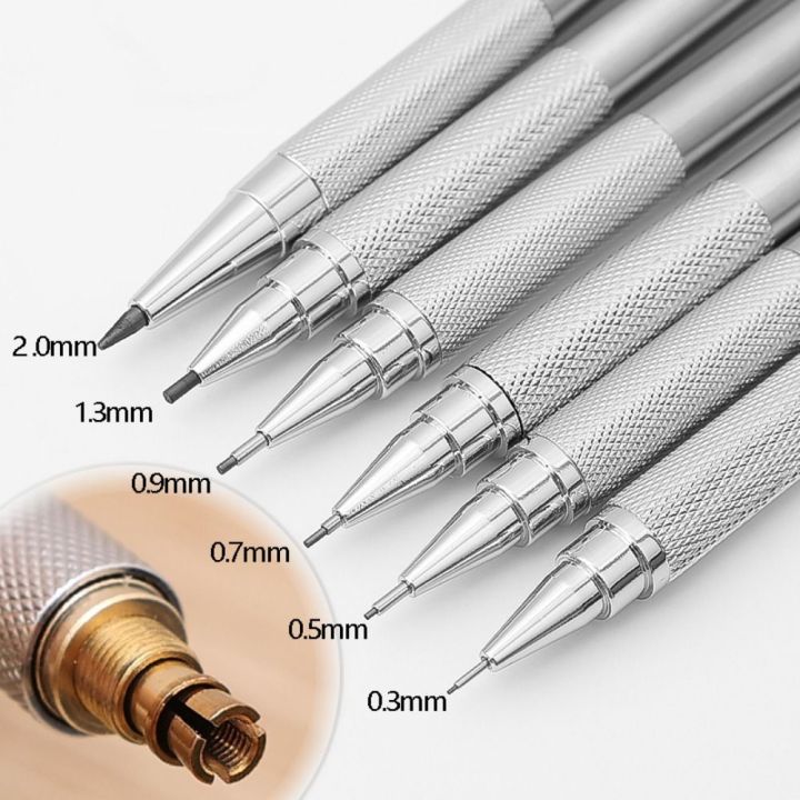 Creative 0.3/0.5/0.7/0.9/1.3/2.0/3.0MM Mechanical Pencil Metal Drawing ...