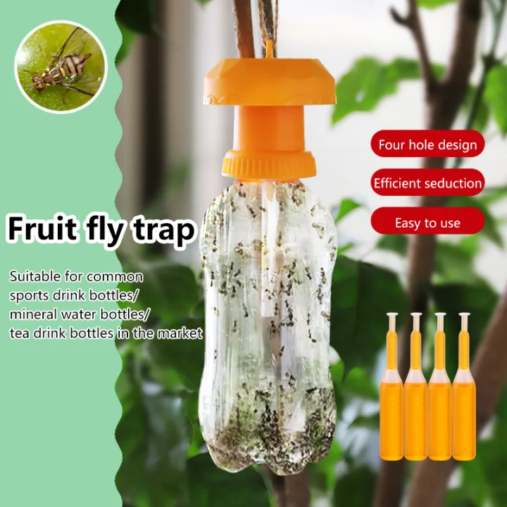 Yellow Fruit Fly Trap Killer Plastic Cap Sponge Stick Garden Orchard ...