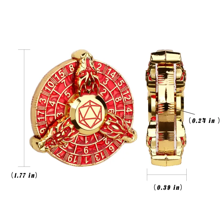 Original Red Metal 7-in-1 Fingertip Gyro Dice for Board Games, DND ...