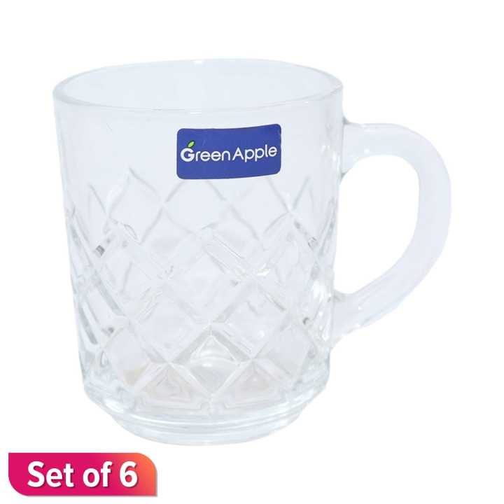 Transparent Green Apple Coffee/Tea Cup - 3.5", Set Of 6 | Daraz.com.np