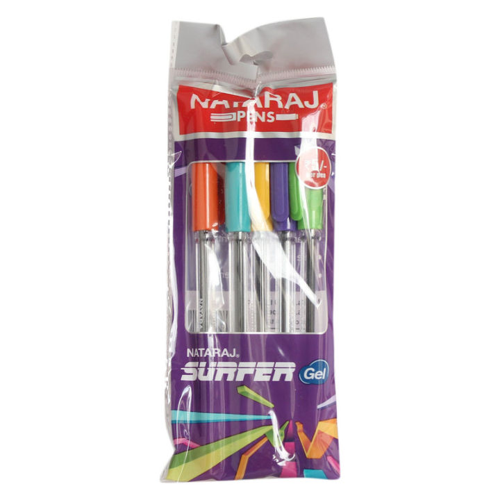 Nataraj Blue Surfer Gel Pens 5pc Set | Daraz.com.np