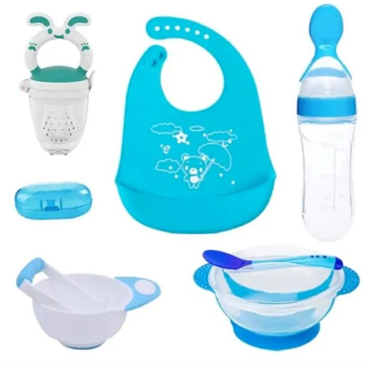 Essential Feeder Bowl Spoon Pacifier Silicone bib Toothbrush Combo set ...