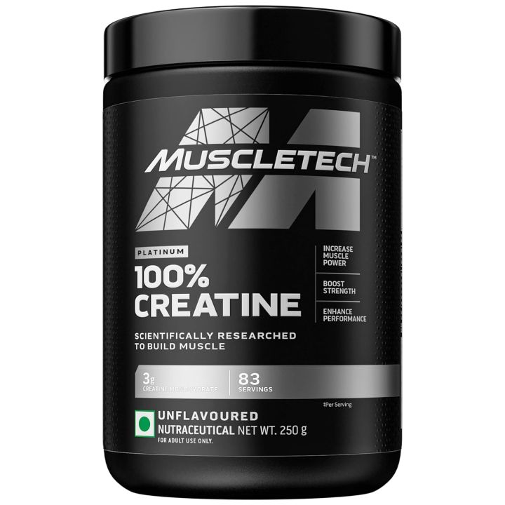 MT Platinum 100% Creatine Powder Unflavoured 250 Gram, 83 Serves ...