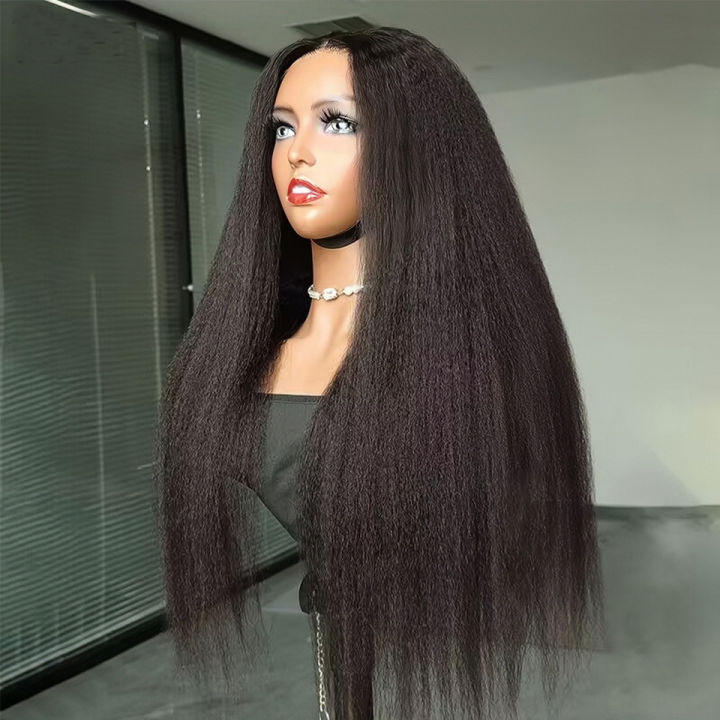 Portable No glue removal wig Yaki 180% lace HD6x4 brazilian wig no glue ...