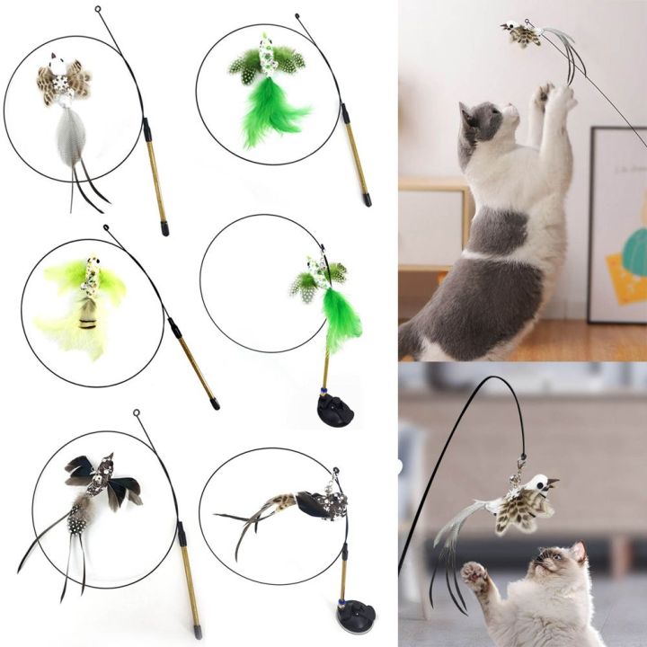 Colorful Fun Simulation Bird Pet Supplies Wire Chaser Wand Teaser ...