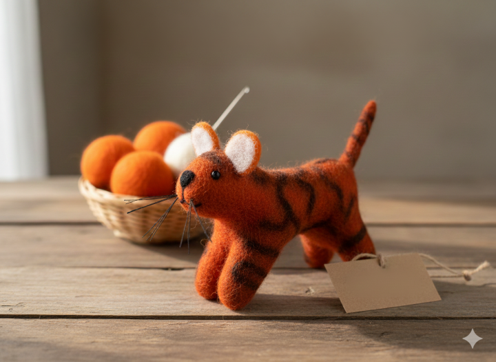 Handmade Felt Tiger For Decoration | Daraz.com.np