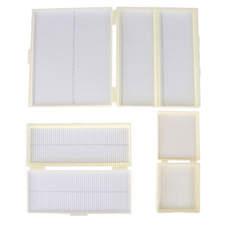 25/50pcs Plastic Microscope Glass Slide Box Biological Slices Storage ...