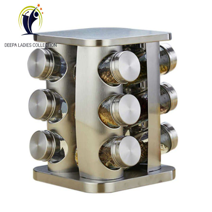 Masala Jar 12 Pcs Container Stander Kitchen-Masala Jar | Daraz.com.np