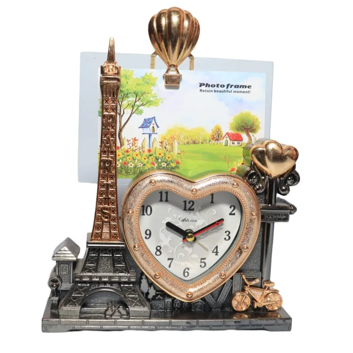 Eiffel Tower Shaped Table Clock With Frame | Daraz.com.np