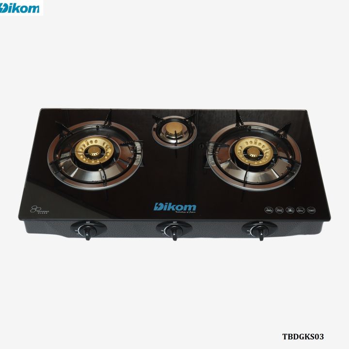 Dikom Auto Ignition 3 Burner Glass Top Gas Stove (TBDGKS03) | Daraz.com.np