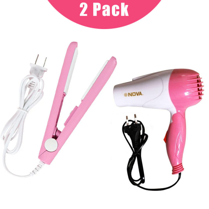 2 in 1 Combo -Nova 1000W Foldable Hair Dryer & Mini Ceramic Hair ...