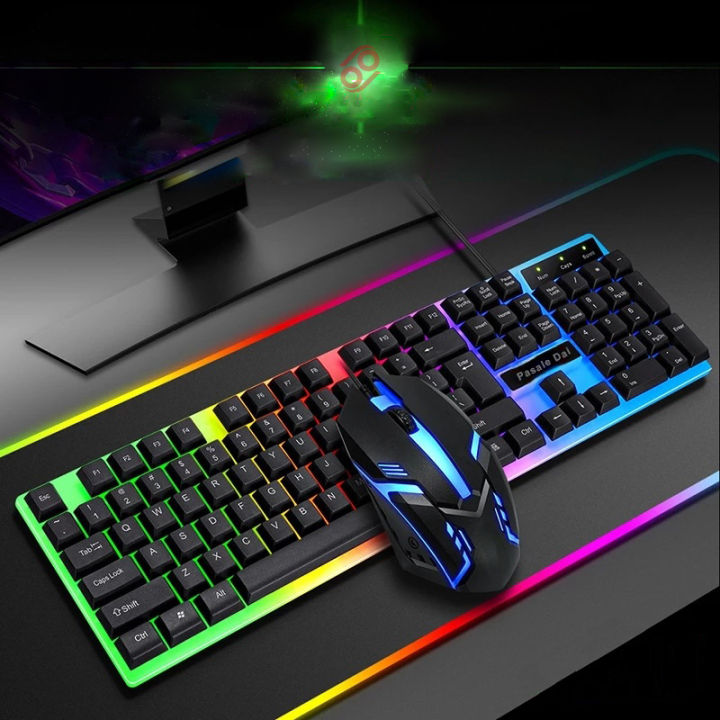 Luminiuos Rainbow RGB Back-lit Gaming Keyboard Mouse Combo | Daraz.com.np