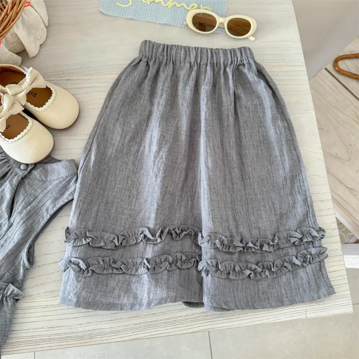 【Child Star Circle】2025 Summer Children's Ruffle Swing Sleeveless Shirt ...