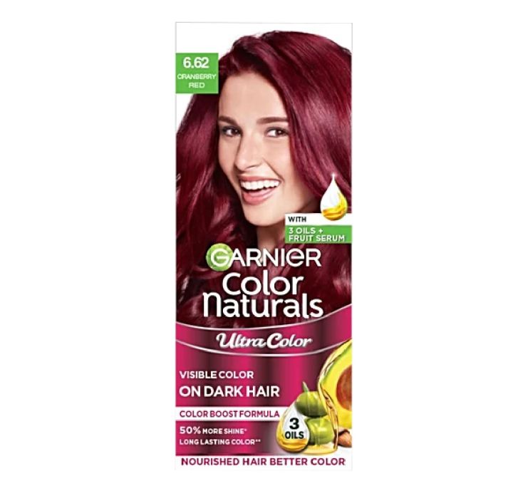 GARNlER Color Naturals Creme Hair Color - 6.62 Cranberry Red (55ml+50g ...
