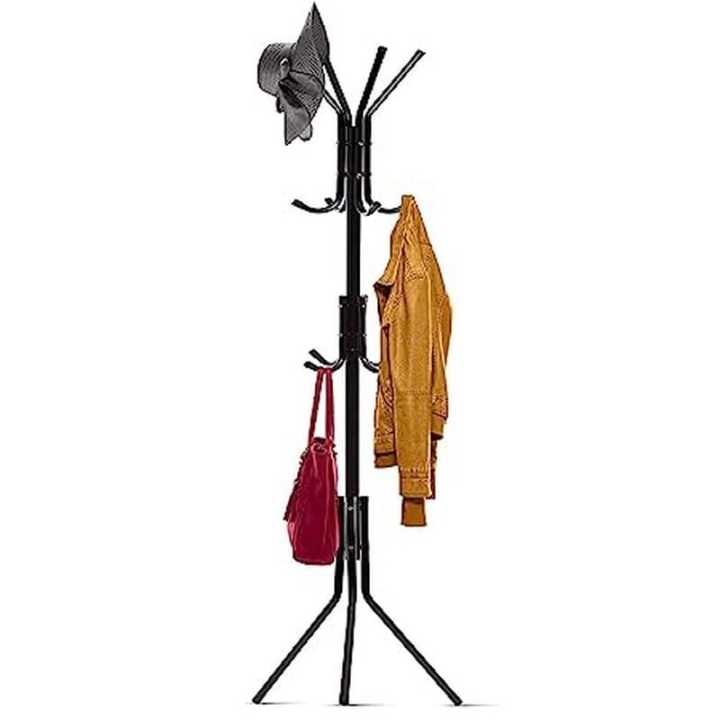 Tree Coat Clothes Hanger Stand with 12 Hooks Single Pole Design | Daraz ...