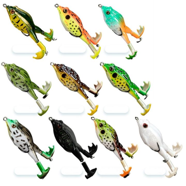 Portable Spinner Sinking Rubber Frog Lure Double Propeller Legs Soft ...