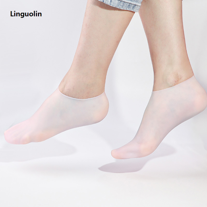 Linguolin Spa Silicone Socks Moisturizing Gel Socks Foot Care Tools To ...