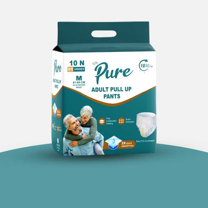 Pure Adult Diaper, Medium Size(M) - 10 pcs | Daraz.com.np