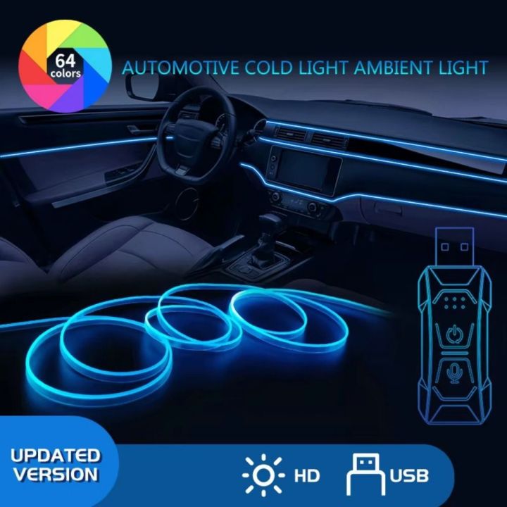 Decorative RGB Color Car Ambient Light Flexible Strip Mult Modes LED ...