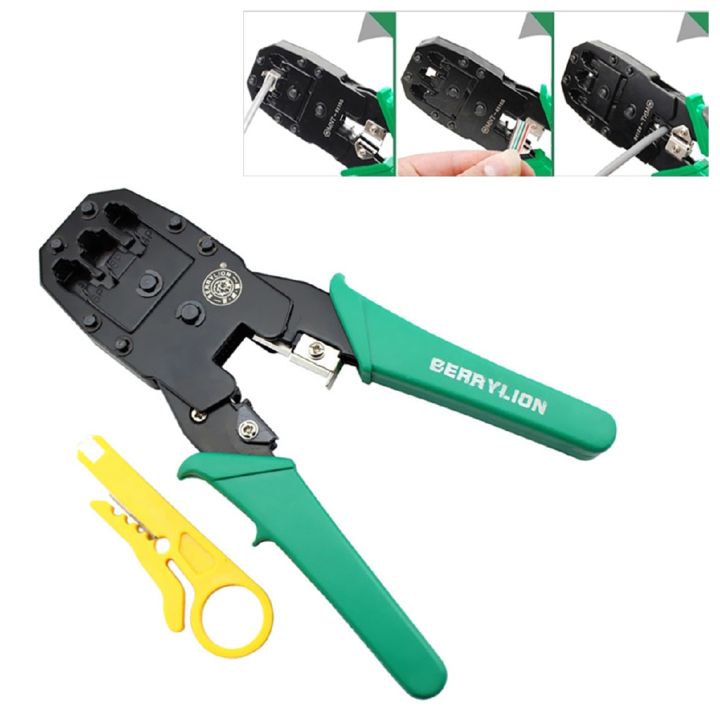Berrylion 3-in-1 Network Crimping Pliers Network Clamper Hand Crimping ...