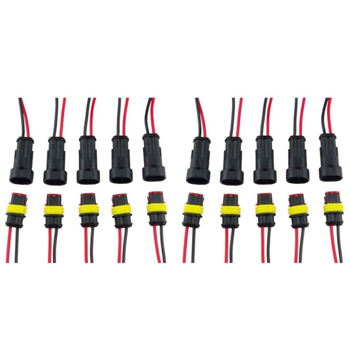 10 Pair 2 Pin Way Waterproof Electrical Wire Connector Plug Set Car ...