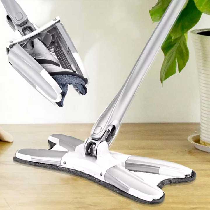 X shape Microfiber Squeeze Mop for Floor Cleaning Hand-Free Wash Self Wringing Flat Mop | Daraz ...