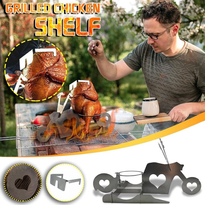 Portable Grill Chicken Rack Beer Can Chicken Stand Outdoor BBQ Party ...